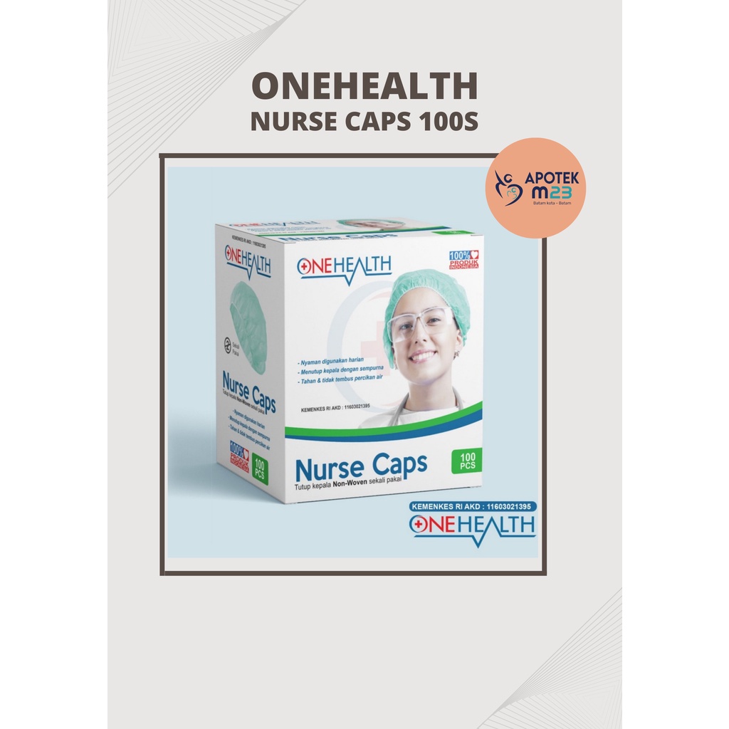 Jual Nurse Cap Onehealth Per Box isi 100 Pcs / Hair Cap / Hair Net ...