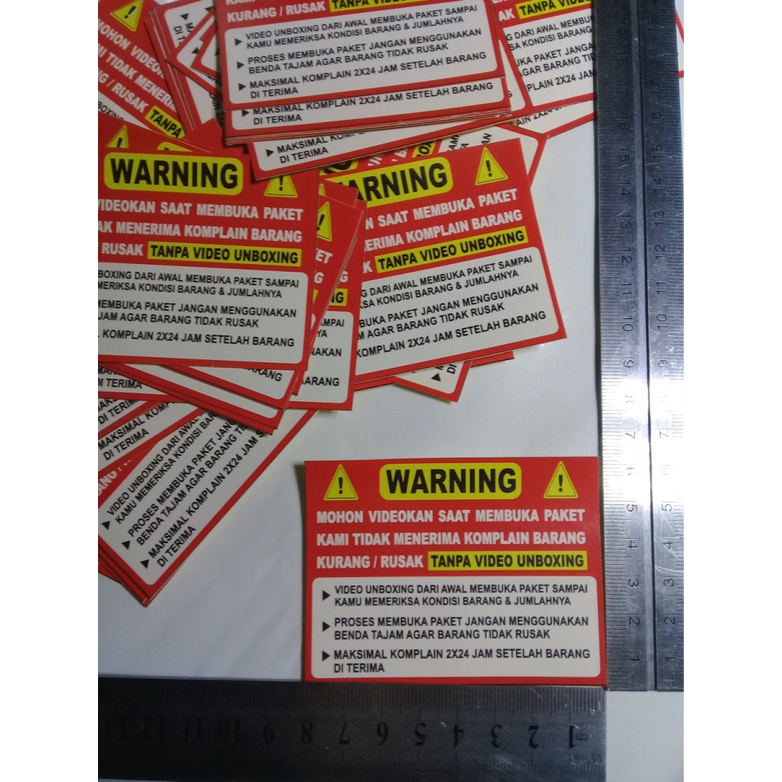 Jual STICKER UNBOXING-LABEL UNBOXING (1PAK ISI 50 PCS) MURAH SIZE 6x8 ...