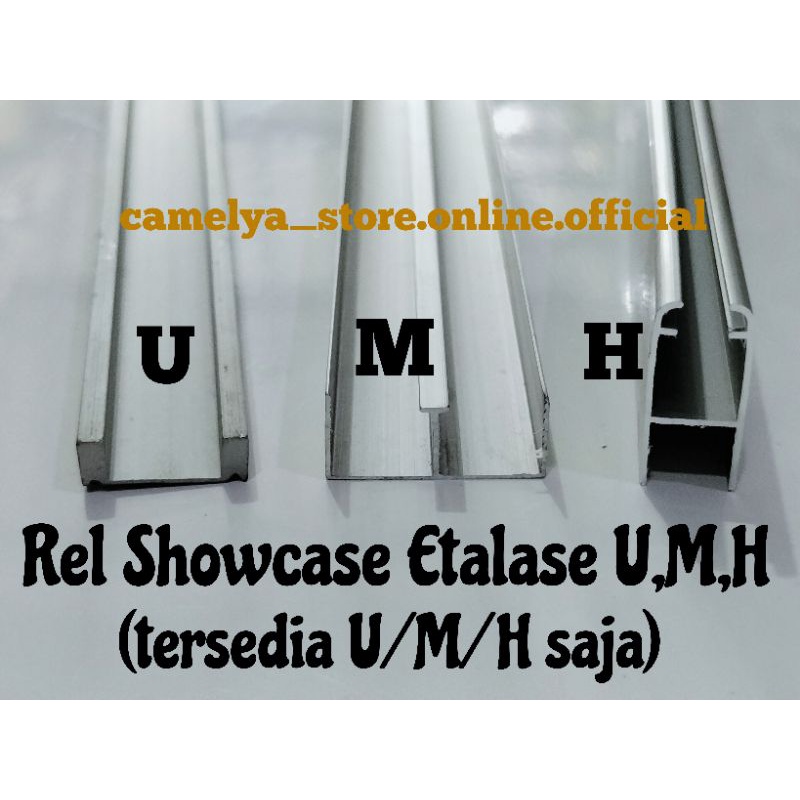 Jual U,M,H Rel Showcase Etalase Aluminium Per Batang-SILVER | Shopee ...