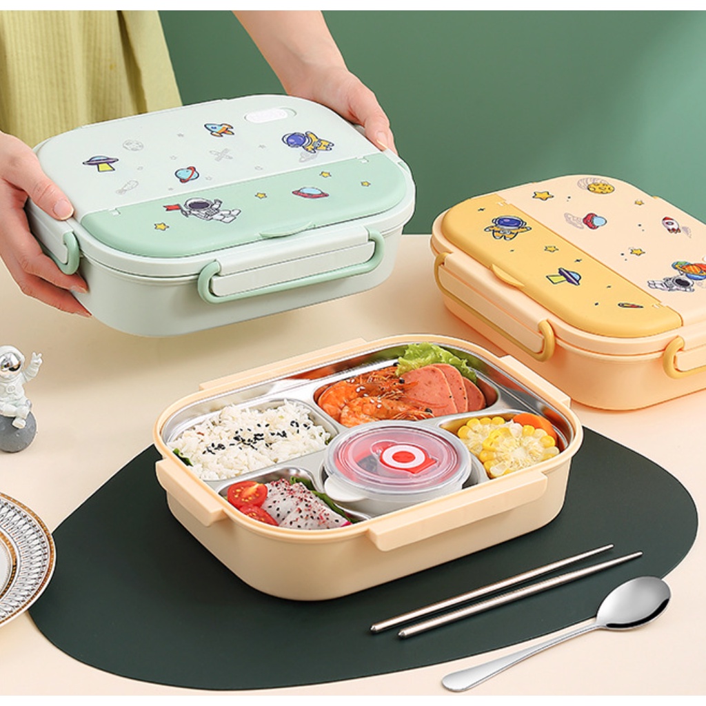 Jual Lunchbox stainless Astronot kotak makan anak / kotak bekal anak bento box | Shopee Indonesia