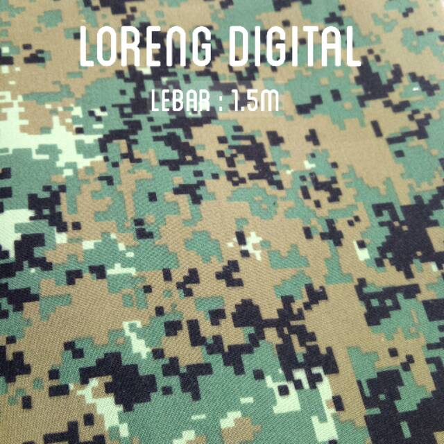 Jual BAHAN KAIN LORENG DIGITAL HIJAU TENTARA PE TNI POLRI ARMY METERAN ...