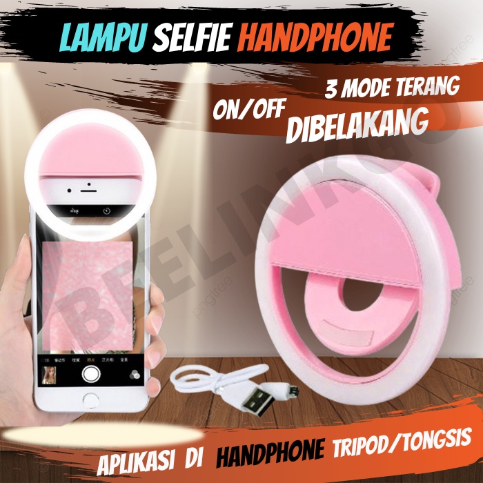 Jual Selfie Ring Light Lampu LED Bulat Jepit Camera HP Untuk Kamera ...