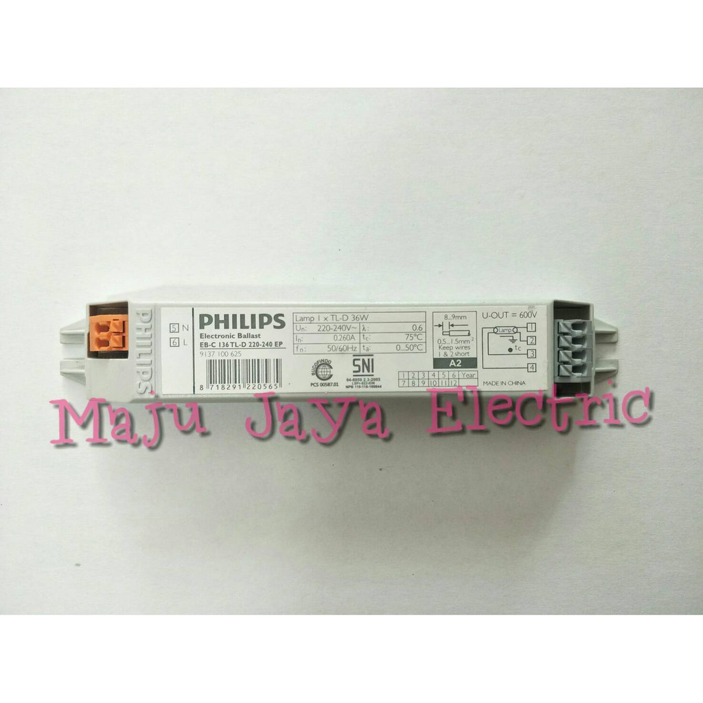 Jual Ballast/Balas Elektrik Electric EBC Philips TL-D 36 w Watt 36w ...