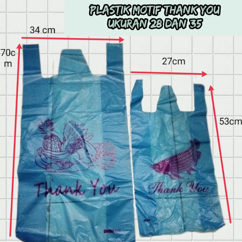 Jual Kantong Plastik Kresek, Plastik Asoy Motif Thank You Ukuran 28~35 ...