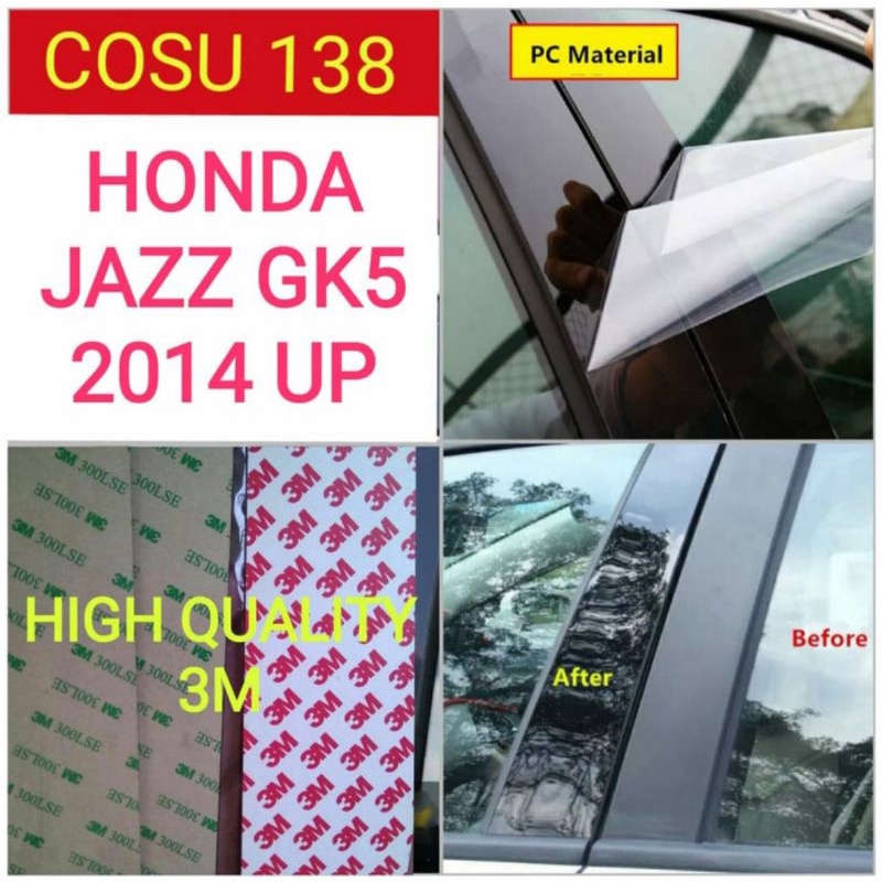 Jual Sticker Stiker Plastik PC Hitam Glossy Pilar Exterior Honda Jazz ...
