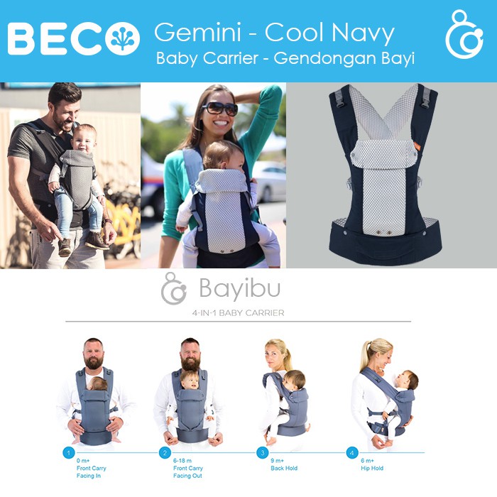 Jual Beco Gemini Baby Carrier - Cool Navy (Gendongan Bayi) | Shopee ...