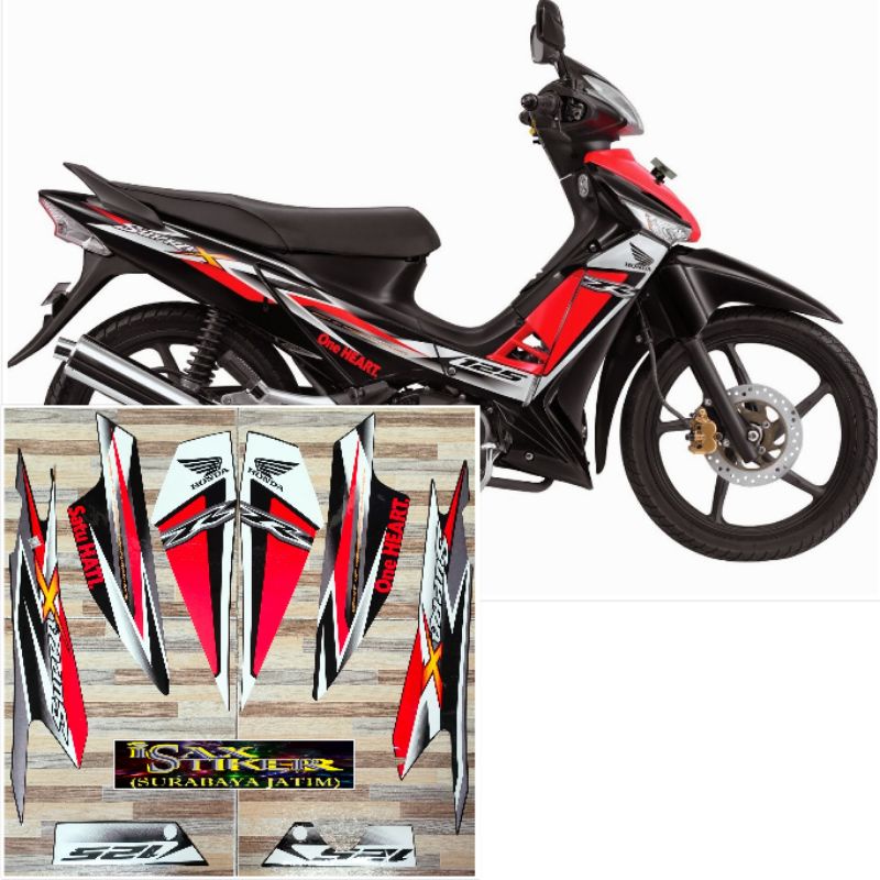 Jual striping original Honda Supra X 125 R merah hitam tahun 2013 ...