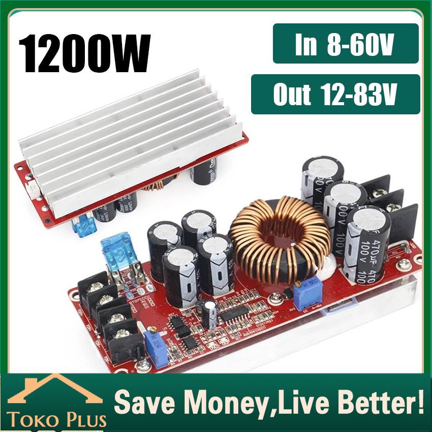 Jual Step Up 1200W 20A DC Boost Converter Power Supply Module Charger 10-60v to 12-80v | Shopee ...