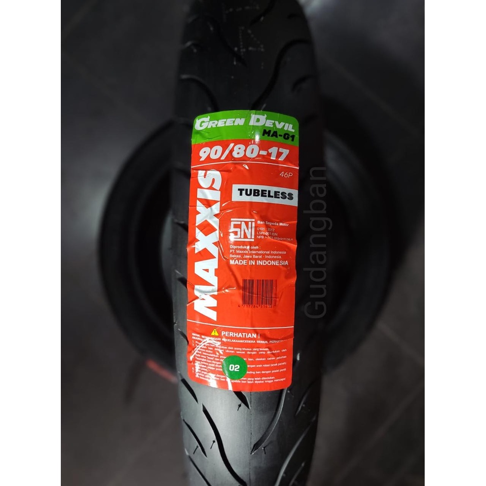 Jual (READY STOCK) MAXXIS GREEN DEVIL 90 80 - 17 MA G1 Tubeless BONUS PENTIL tahun 2022 Original ...