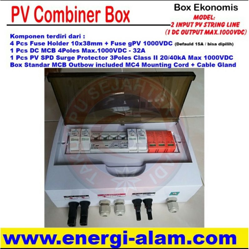 Jual PV Combiner Box PLTS 1000V DC 2 String Input 1 DC Output to SSC ...
