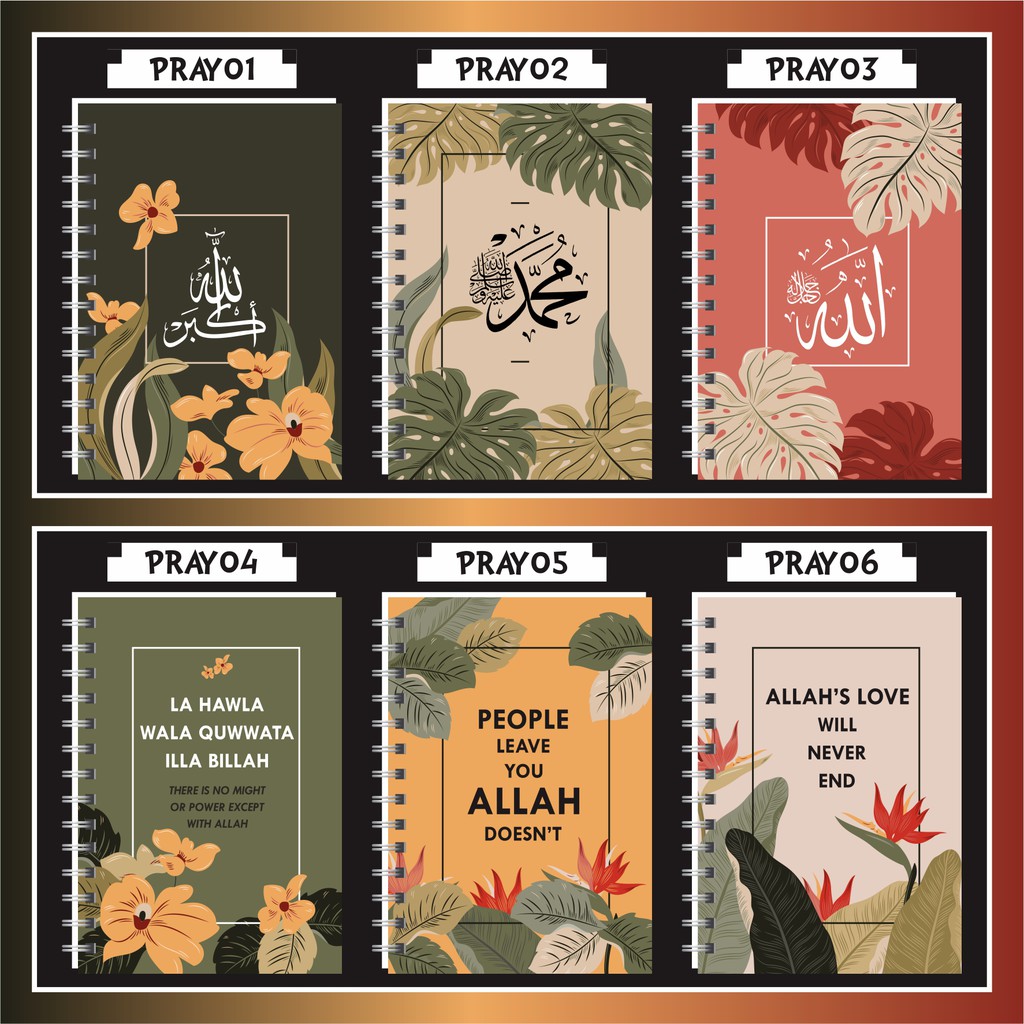 Jual Notebook / Ring Note Muslim dan Muslimah Floral / Tropical Spiral ...