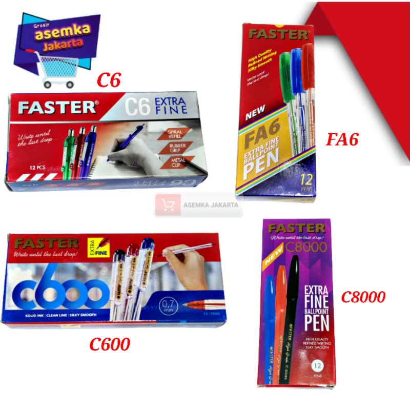 Jual Pulpen Pen Faster Series C6 C600 FA6 C8000 EC3 C6000 Ballpoint new ...