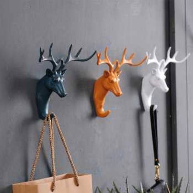 Jual [ COD ] Gantungan Dinding Model Deer Head Tembok Hanger Kepala ...