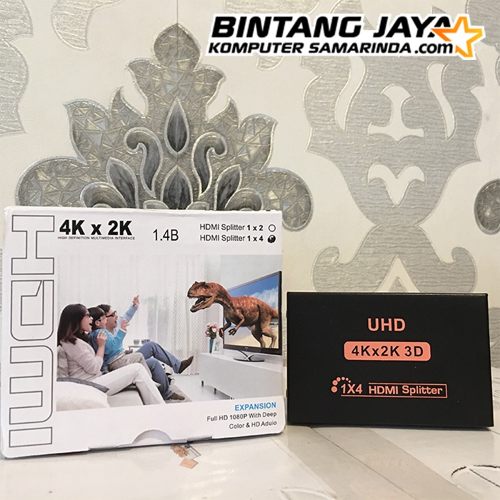 Jual HDMI Splitter UHD 4K x 2K 3D 4 Port Output HDMI | Shopee Indonesia