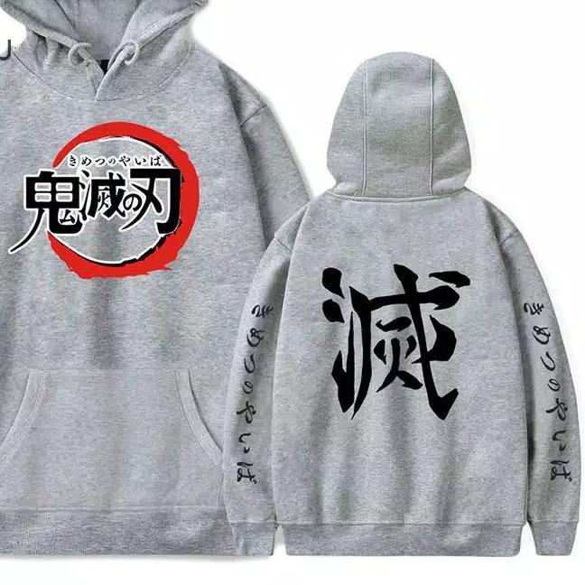 Jual Jaket Jumbo Sweater Anime Kimetsu No Yaiba Demon Slayer Logo ...