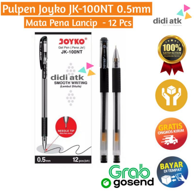 Jual Pulpen Joyko JK-100NT / Pen Gel Minyak / Pena Jel Lancip | Shopee ...