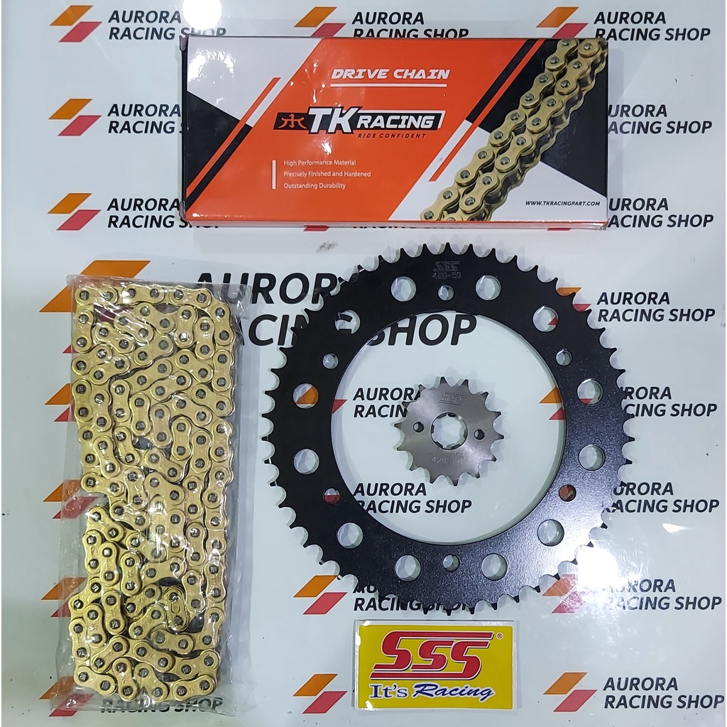 Jual GEAR SET SSS BLACK WR155 / WR 155 & RANTAI TK 428 HS GOLD | Shopee Indonesia