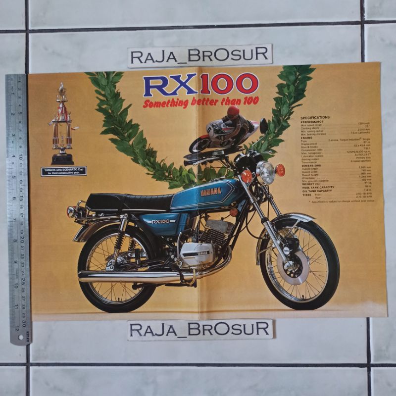 Jual Poster brosur katalog flyer jumbo jadul lawas Yamaha RX100/Yamaha ...