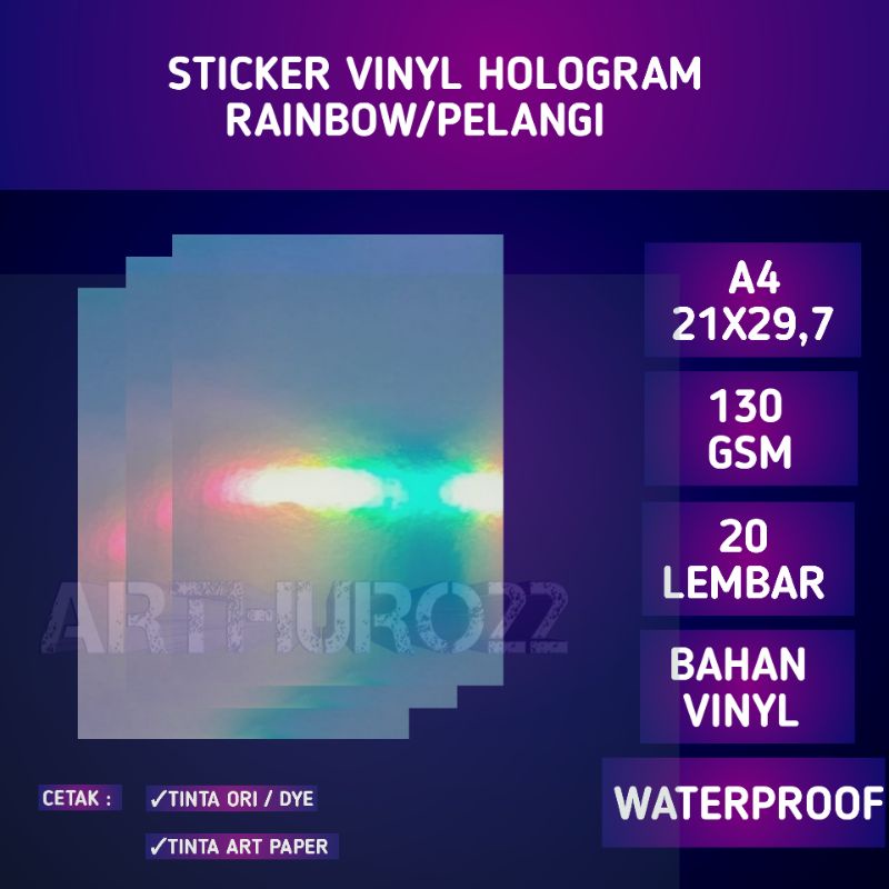 Jual STICKER vinyl RAINBOW INKJET A4 ISI 20 LEMBAR/kertas stiker ...