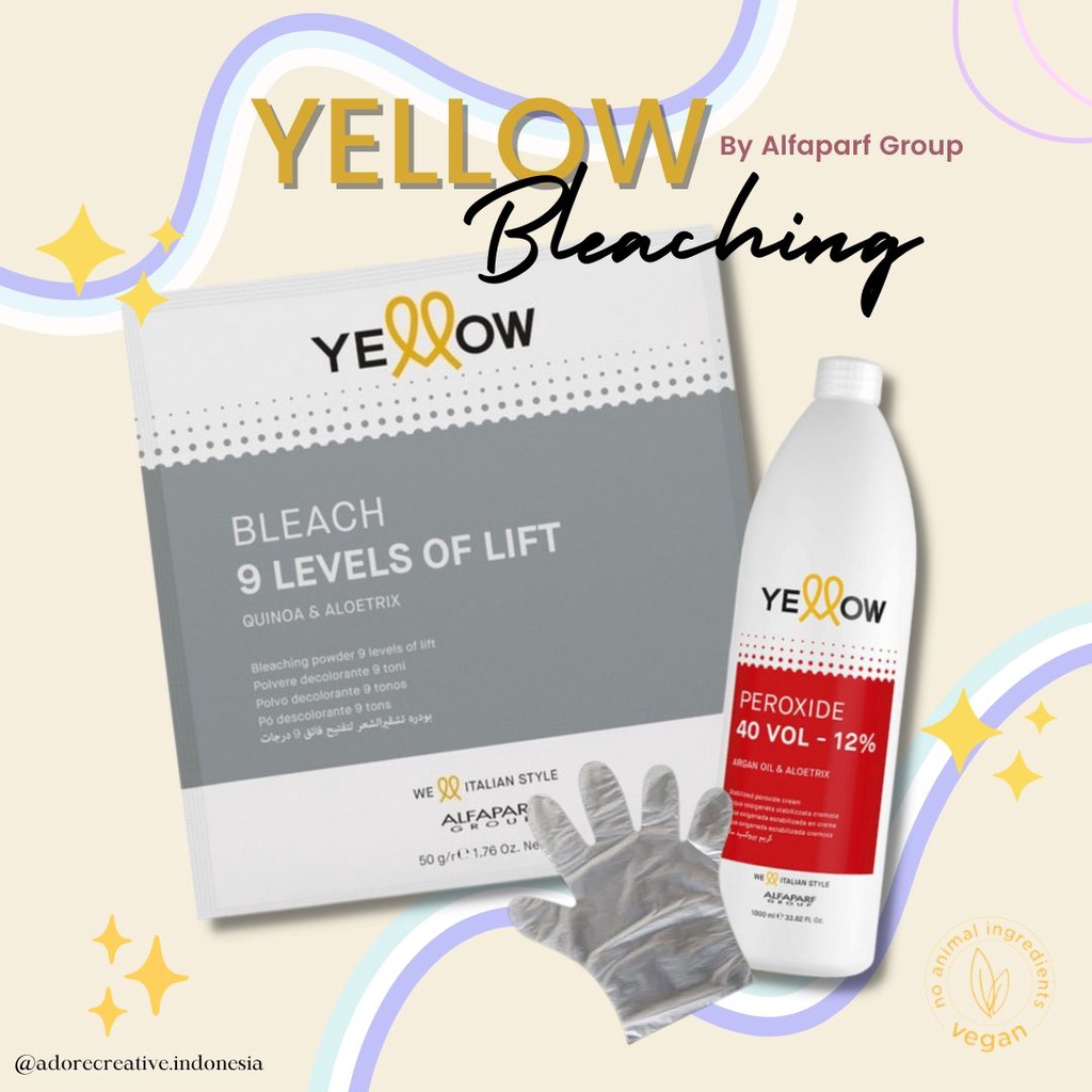 Jual Alfaparf Yellow 9 levels of lift Bleaching (vol 40) | Bleaching ...