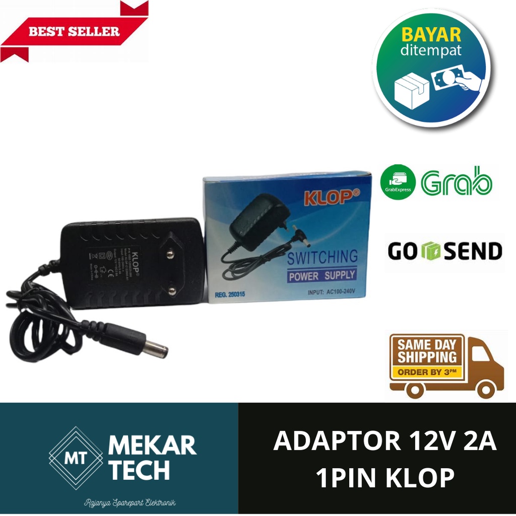 Jual ADAPTOR 12V 2A 1 PIN ADAPTER 12 VOLT 2 AMPER 1 JECK | Shopee Indonesia