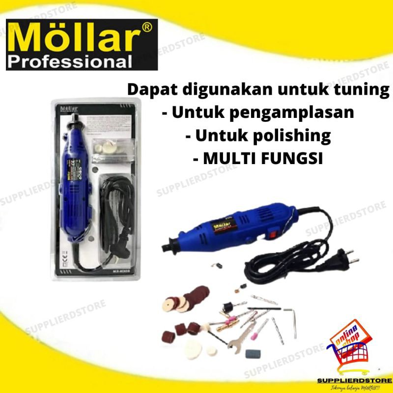Jual Mollar Mini Die Grinder Set 40 Pcs Gerinda Bor Tuner Listrik ...