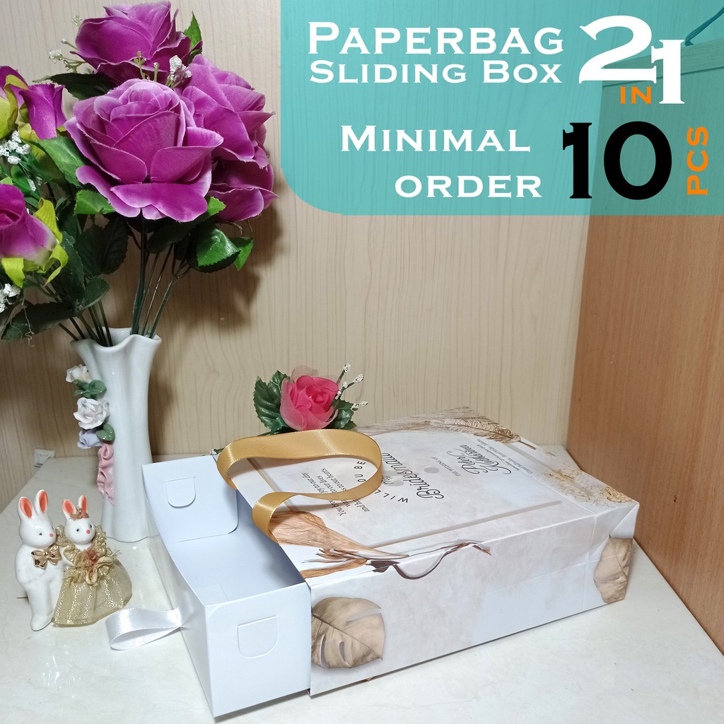 Jual Sliding Bag Sliding Box Bridesmaid Portrait - Tas Kertas + Soft ...