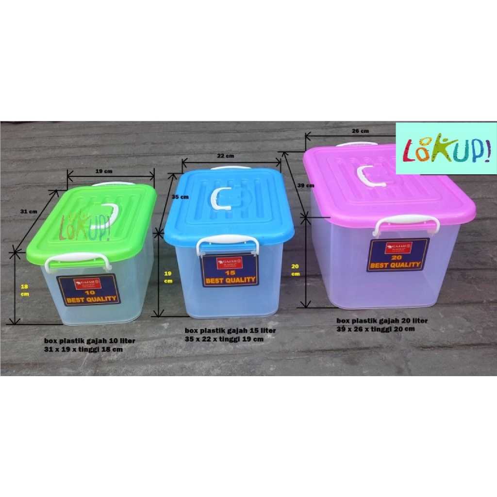 Jual CONTAINER BOX GAJAH KOTAK PENYIMPANAN SERBAGUNA 10L | Shopee Indonesia