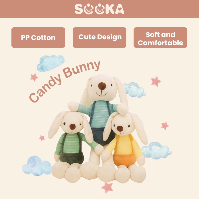 Jual SOOKA Candy Bunny Plush Dolls Long eared Rabbit ChildrenGifts ...