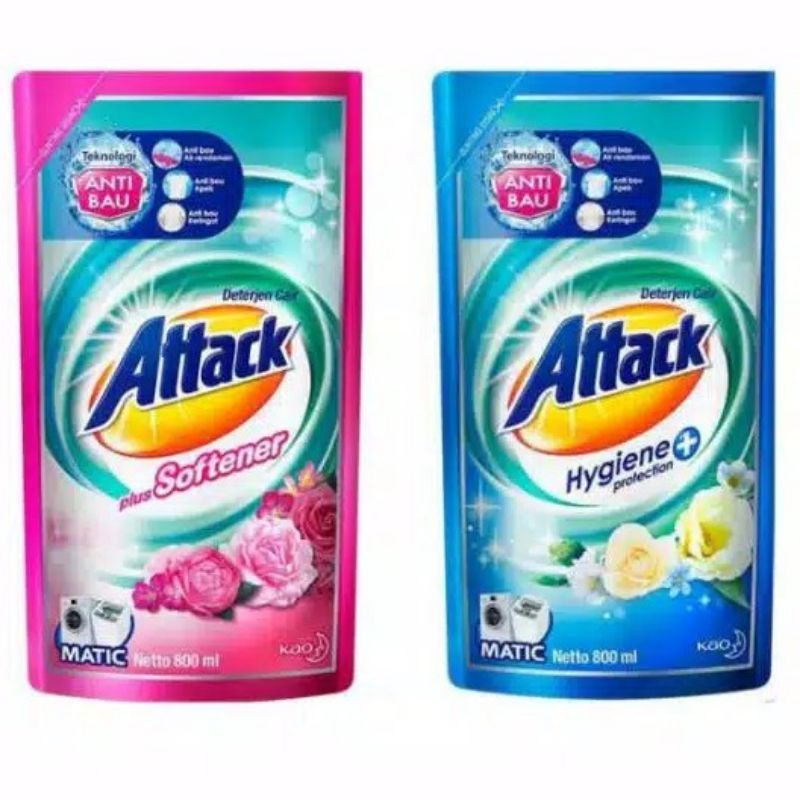 Jual Kemasan Baru Attack Matic Plus Softener / Hygiene 800ml / Attack ...