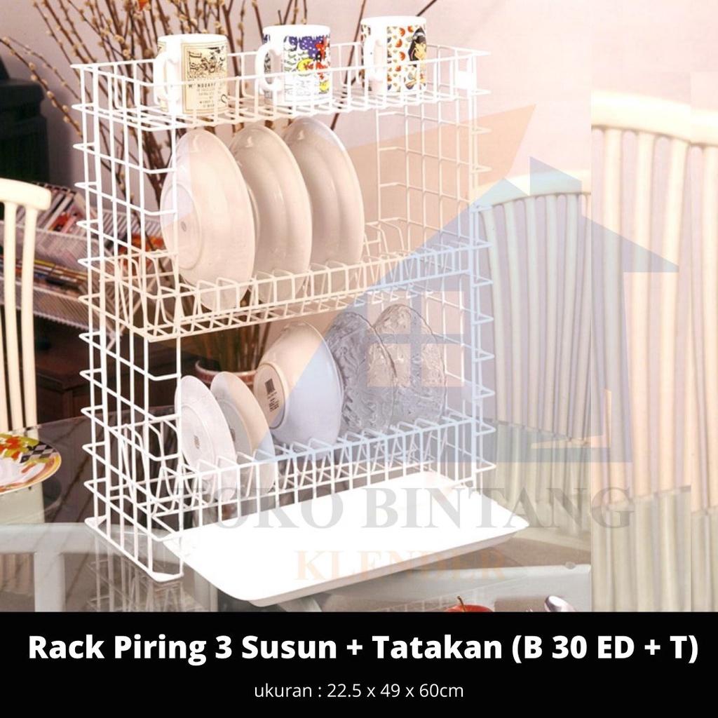 Jual Rack Piring 3 Susun + Tatakan Modelline (B 30 ED + T) | Shopee ...