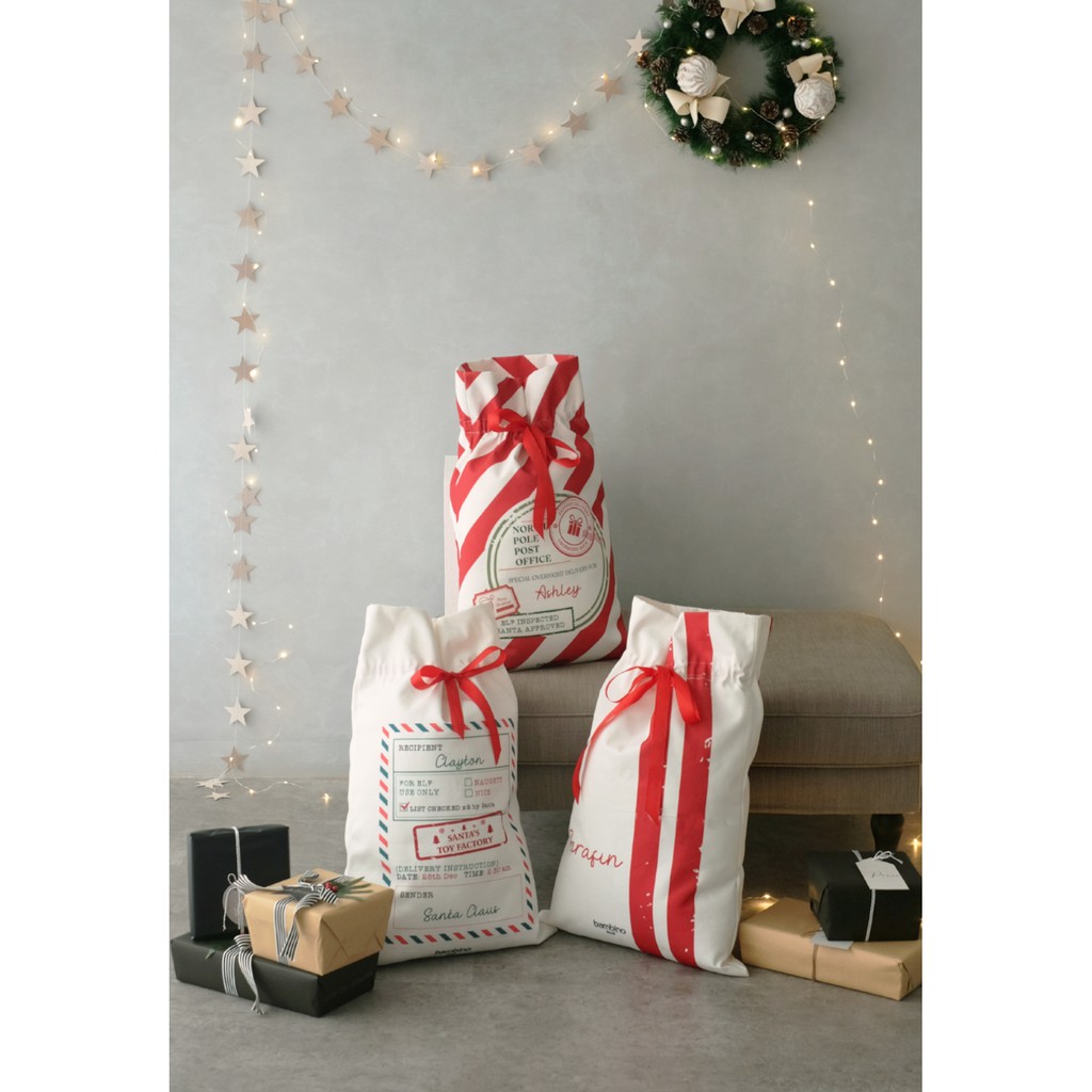 Jual MADEBYESME PERSONALIZED SANTA SACK FOR PRESENTS (DEKOR HAMPER ...