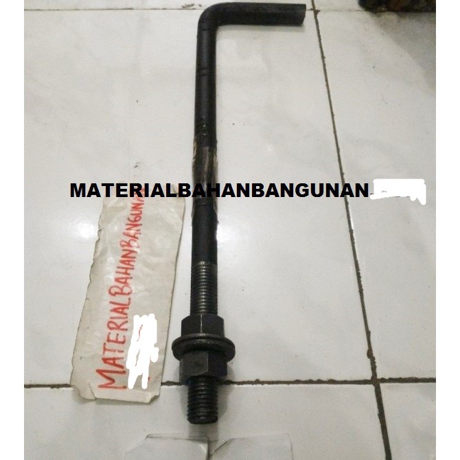 Jual Anchor Bolt L 3/4 Inch 19 mm x 400 mm Baut Angkur Struktur ...
