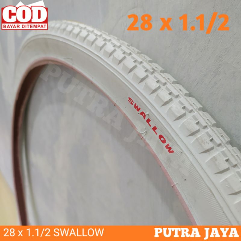 Jual Ban Sepeda 28 x 1 1/2 Swallow Putih Ban Luar Ukuran 28 x 1.1/2 Sepeda Ontel Onthel Unta ...