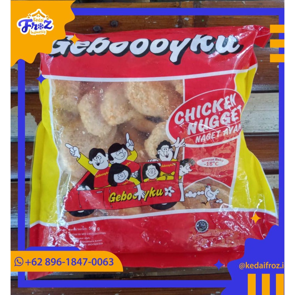 Jual Nugget Rasa Ayam Frozen Food Geboooyku Naget Ayam beku 500gr ...