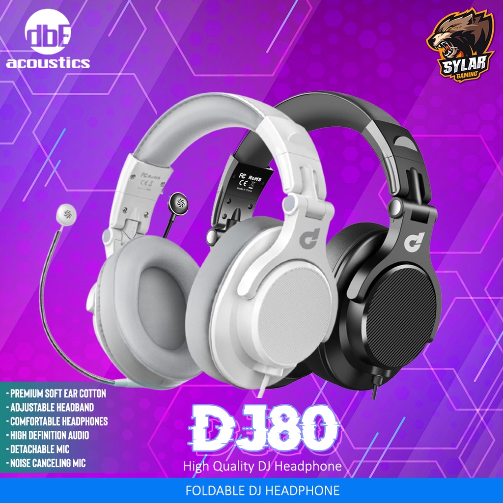 Jual dbE DJ80 Foldable DJ Headphone with Detachable Microphone | Shopee ...