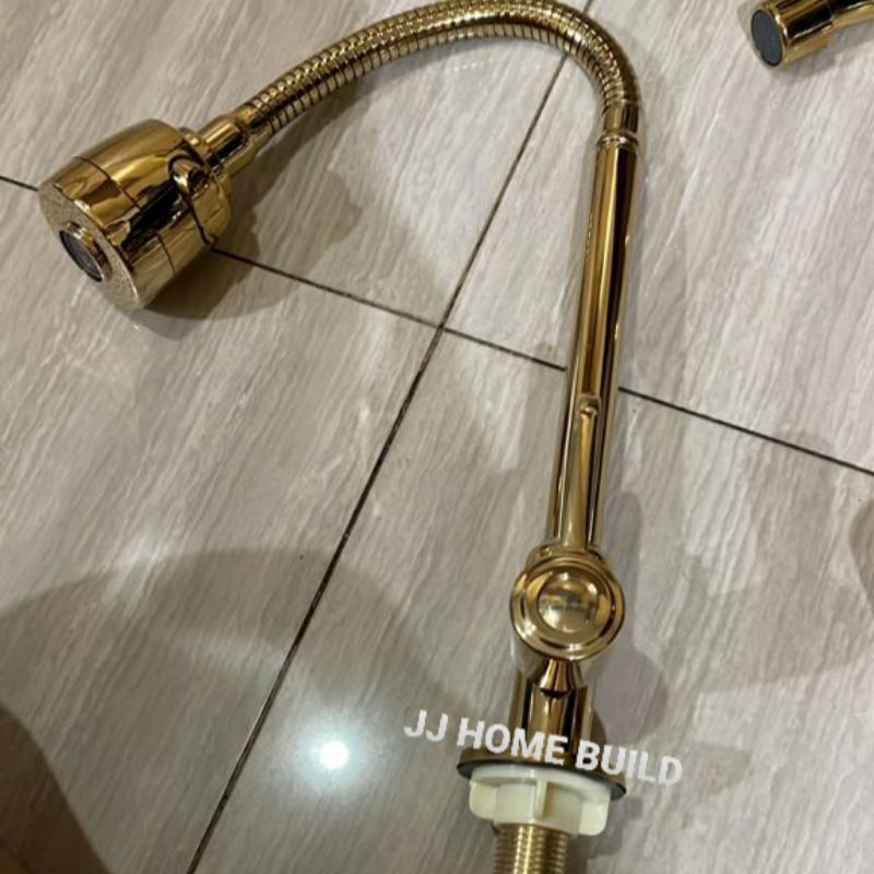 Jual Kran Dapur Flexibel Gold/Emas/Kran Tembok Gold/Kran Shower Gold ...
