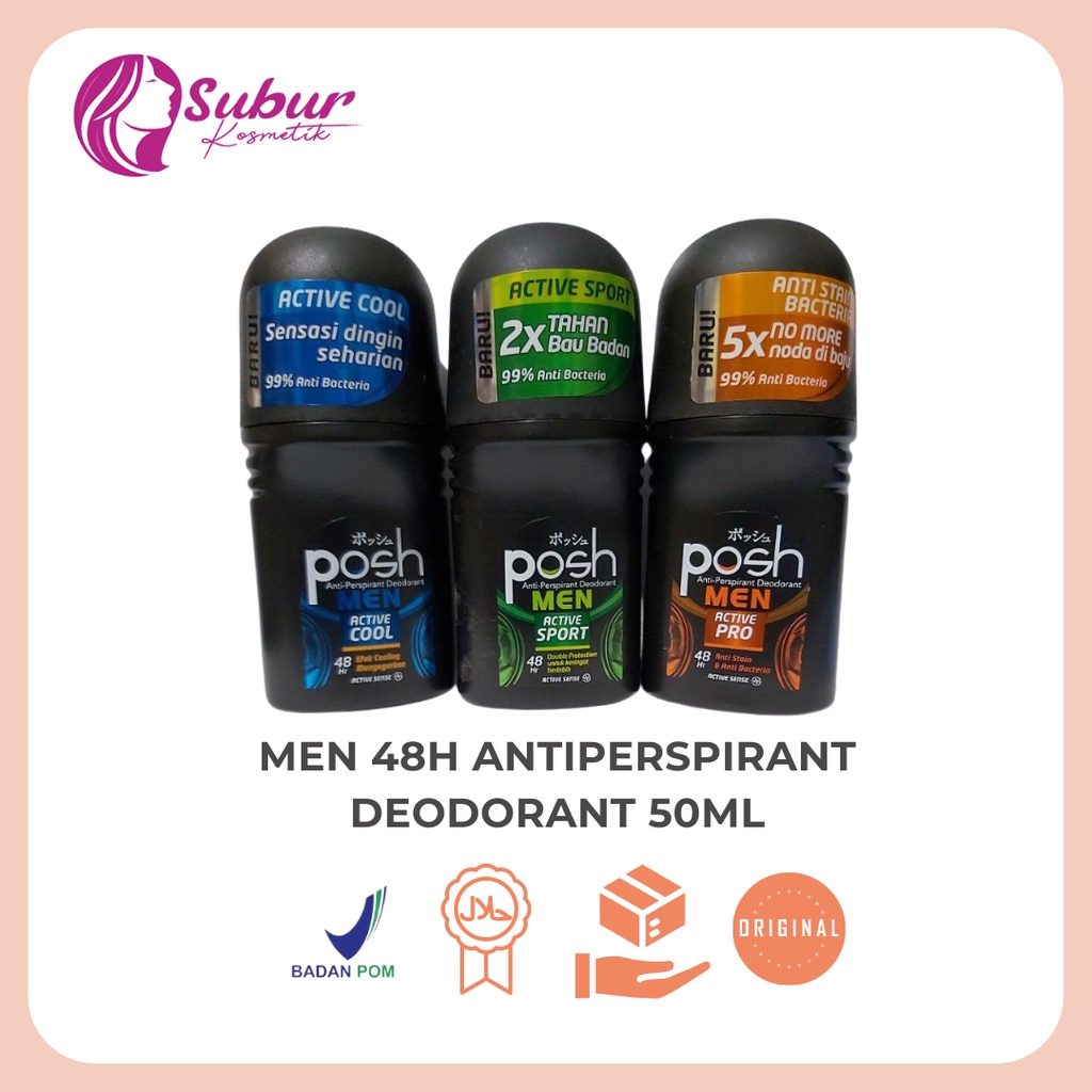 Jual Posh Men 48H Antiperspirant Deodorant 50Ml | Shopee Indonesia
