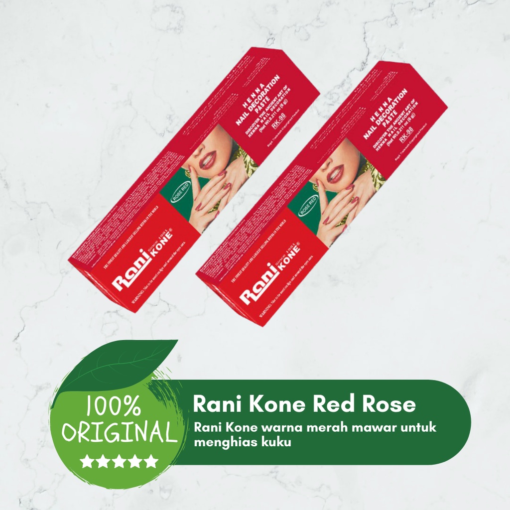 Jual Rani Kone Rose Red Henna Rani Kone Merah Mawar Kutek Halal Import ...