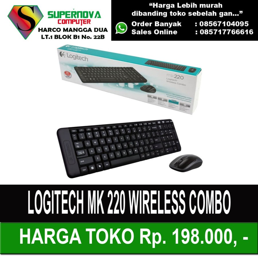 Jual LOGITECH MK 220 WIRELESS COMBO | Shopee Indonesia