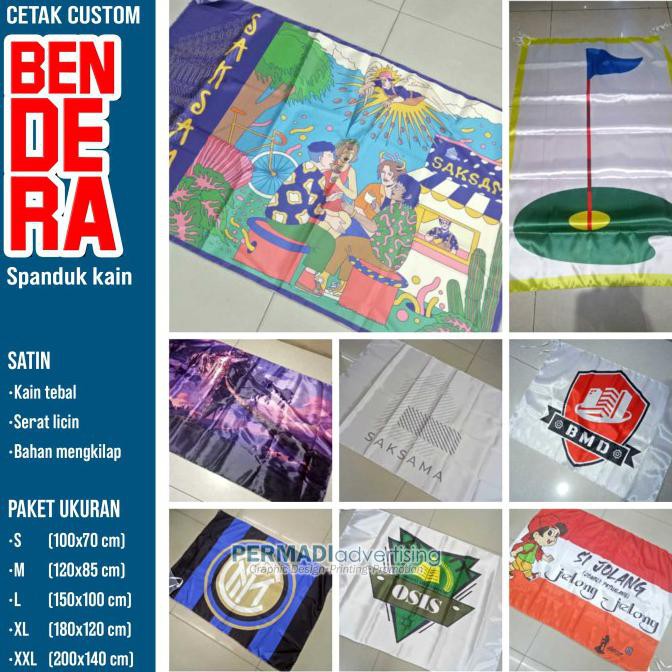Jual Cetak spanduk / bendera kain bahan SATIN, lebar maksimal 1,2 m - S ...