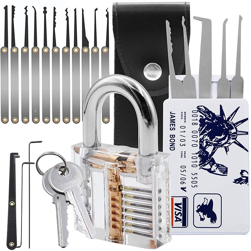 Jual GEMBOK lockmall 21 in 1 Portable Lock Pick Practice Tool Kit ...
