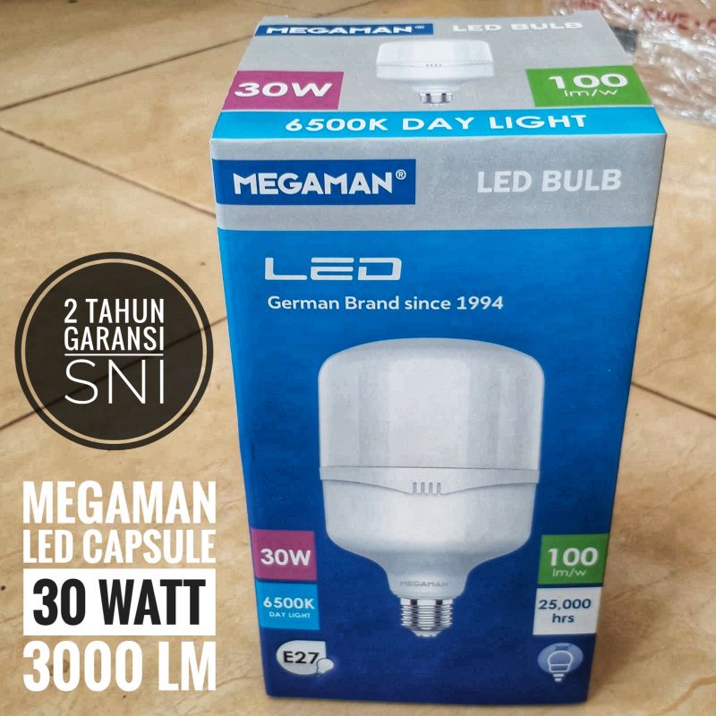 Jual MEGAMAN Lampu LED 30 Watt 30w Garansi 2 Tahun SNI - Putih 6500K ...