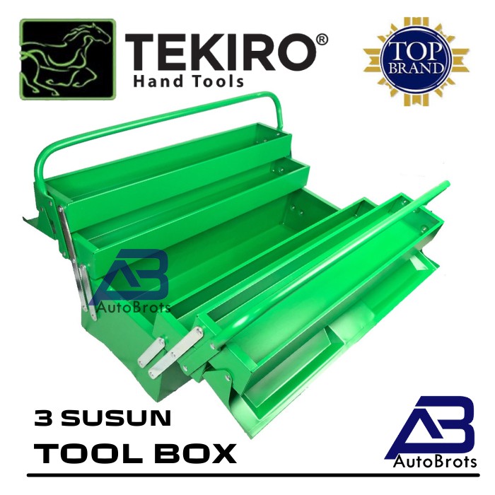 Jual TEKIRO Tool Box Besi 3 Susun 55x20x29cm / Kotak Perkakas Toolbox Metal | Shopee Indonesia