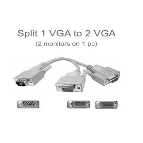 Jual Kabel Vga male to 2 female splitter 2 port 720p NB for monitor tv projector - Cable vga 15 ...
