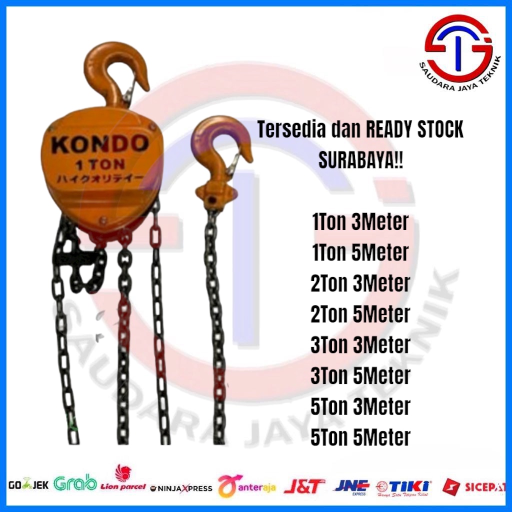 Jual Chain Block / Takel / Katrol KONDO 1T 2T 3T 5Ton | Shopee Indonesia