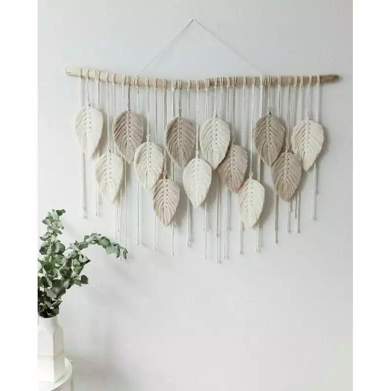 Jual (READY STOK) Macrame leaf cream | Shopee Indonesia