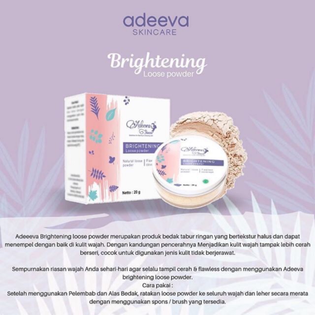 Jual BRIGHTENING LOOSE POWDER ADEEVA SKINCARE | Shopee Indonesia