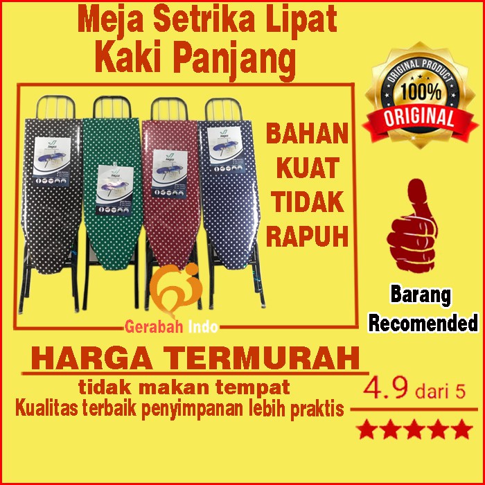 Jual Meja Setrika Lipat Kaki Panjang alas setrika baju Berdiri meja ...