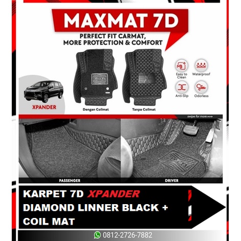 Jual KARPET 7D XPANDER DIAMOND LINNER BLACK PLUS COIL MAT | Shopee ...